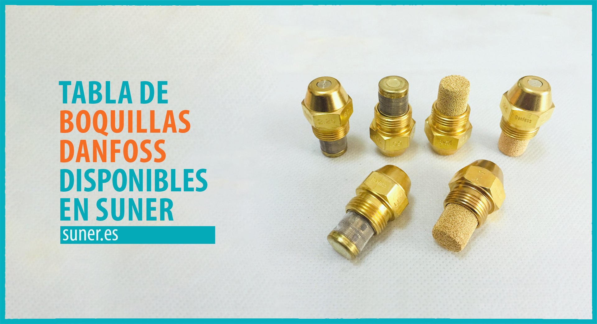 Tabla de boquillas Danfoss disponibles en Suner