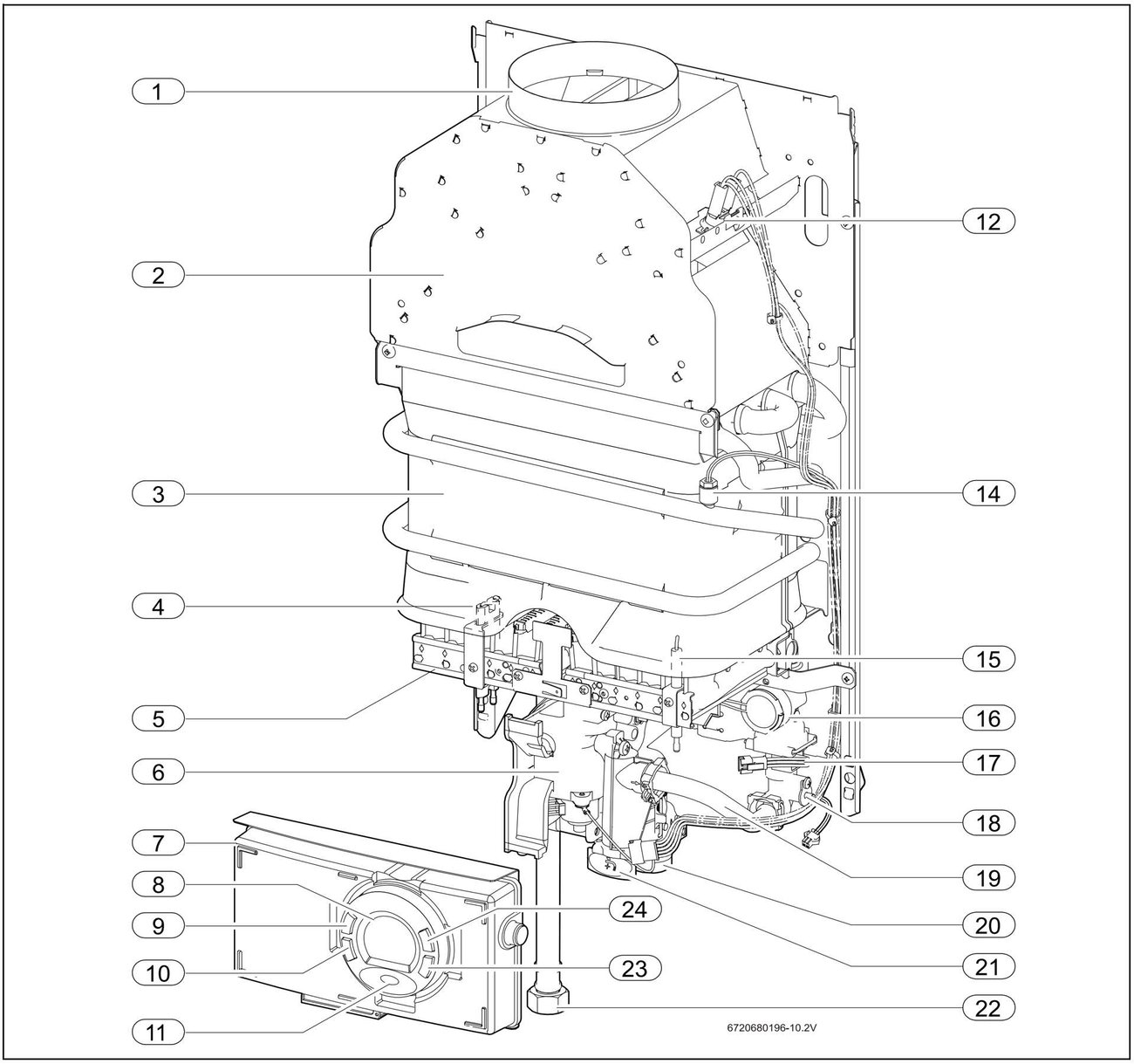 Despiece del calentador Junkers Hydropower Plus